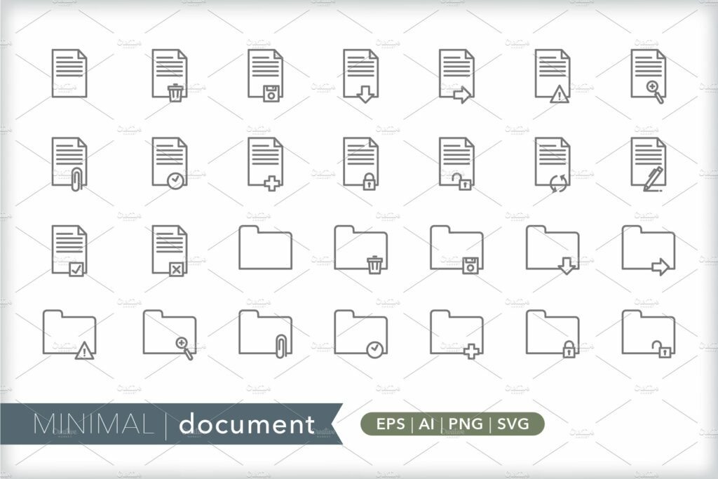 Minimal document icons – MasterBundles