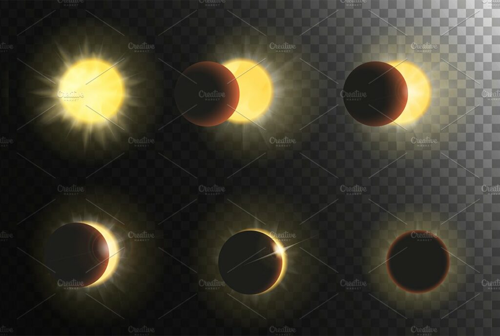 Solar & lunar eclipse phases set – MasterBundles