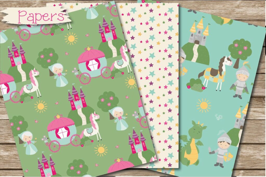 Fairytale clipart and paper pack – MasterBundles