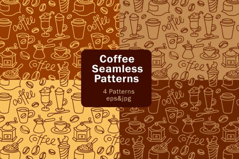 Coffee Patterns set – MasterBundles