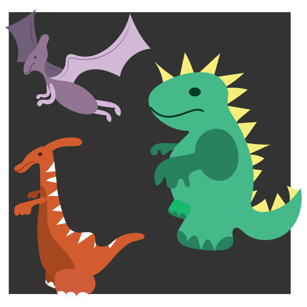 Cute cartoon dinosaurs collection - MasterBundles