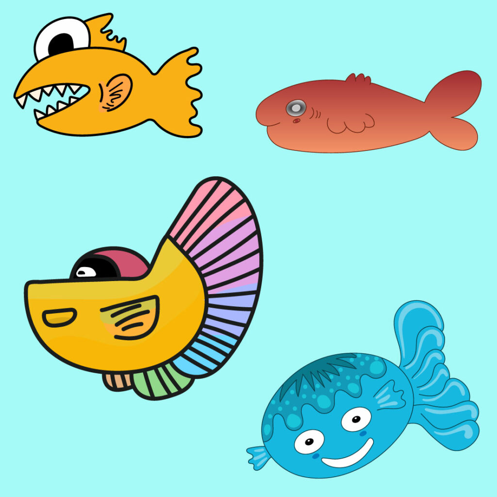 Cute Cartoon Fish Collection - MasterBundles