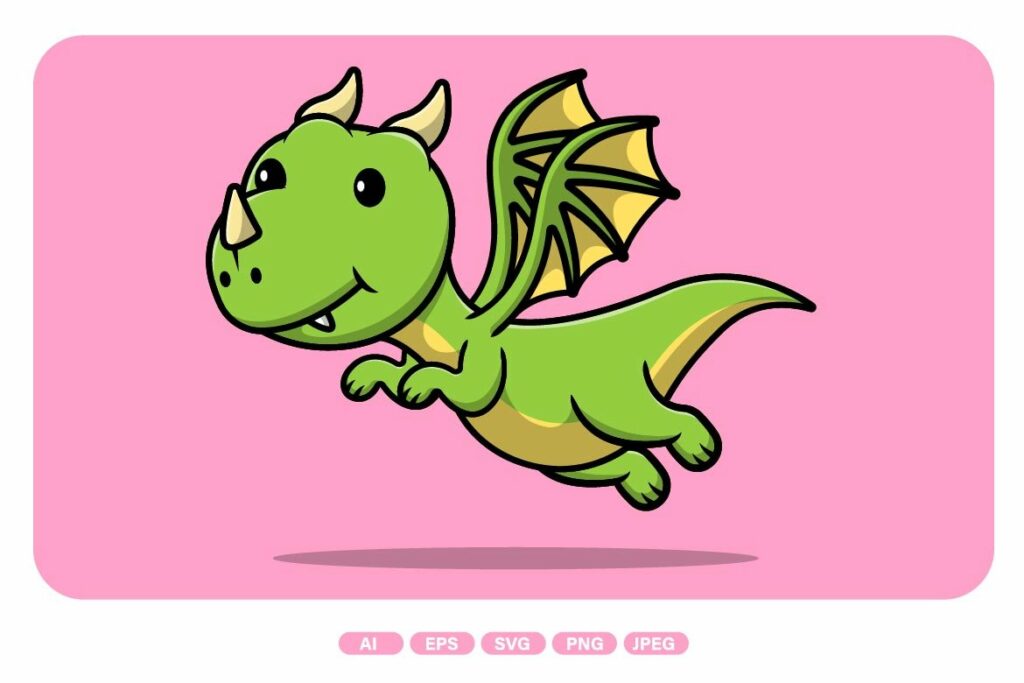 Cute Dragon Flying – MasterBundles