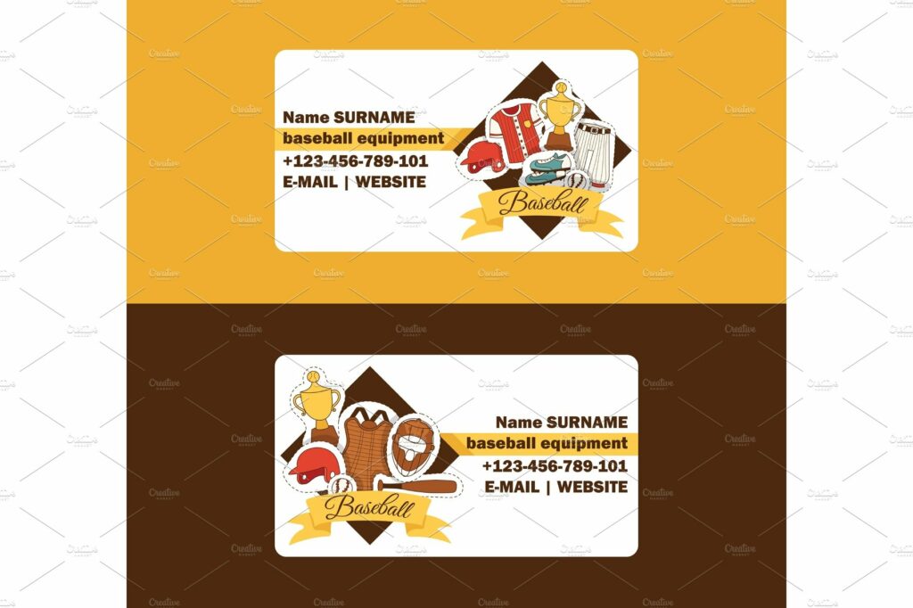 Baseball vector business card – MasterBundles