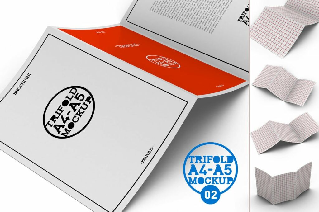 A4 / A5 Tri-Fold Brochure Mock-Up02 – MasterBundles