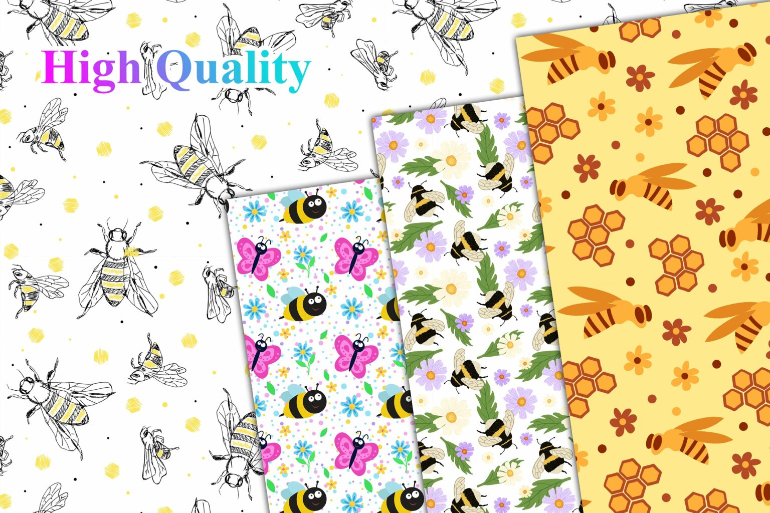 Bee Seamless Pattern – MasterBundles
