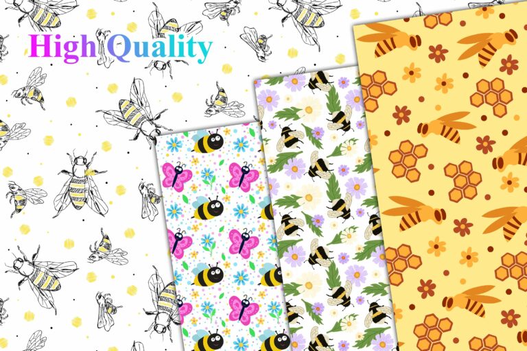 Bee Seamless Pattern – MasterBundles