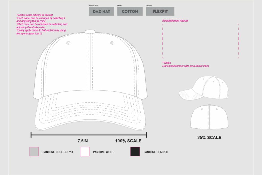 Hat Template - Dad Hat – MasterBundles