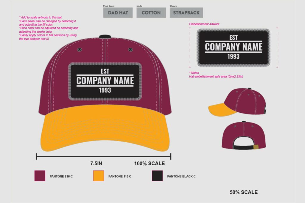Hat Template - Dad Hat – MasterBundles