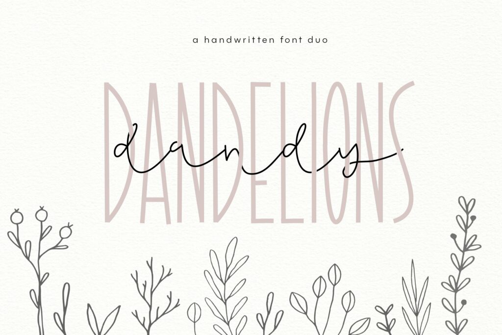 Dandy Dandelions - A Script Font Duo – MasterBundles