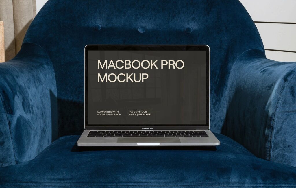 Modern MacBook Pro Laptop PSD Mockup – MasterBundles
