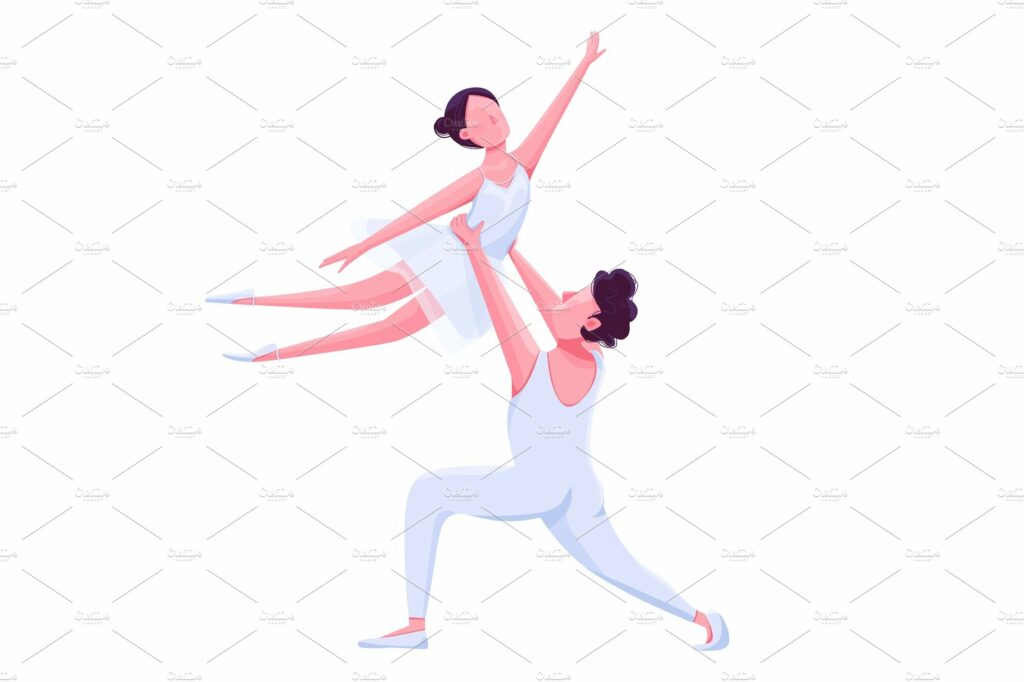 Ballet dancers couple performance – MasterBundles