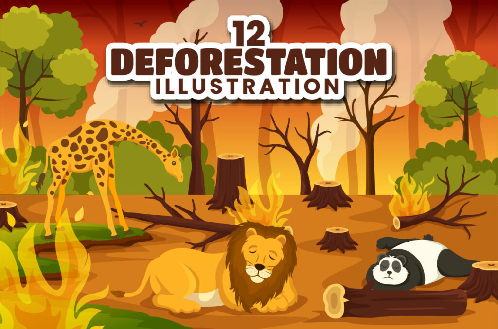 12 Deforestation Vector Illustration - MasterBundles