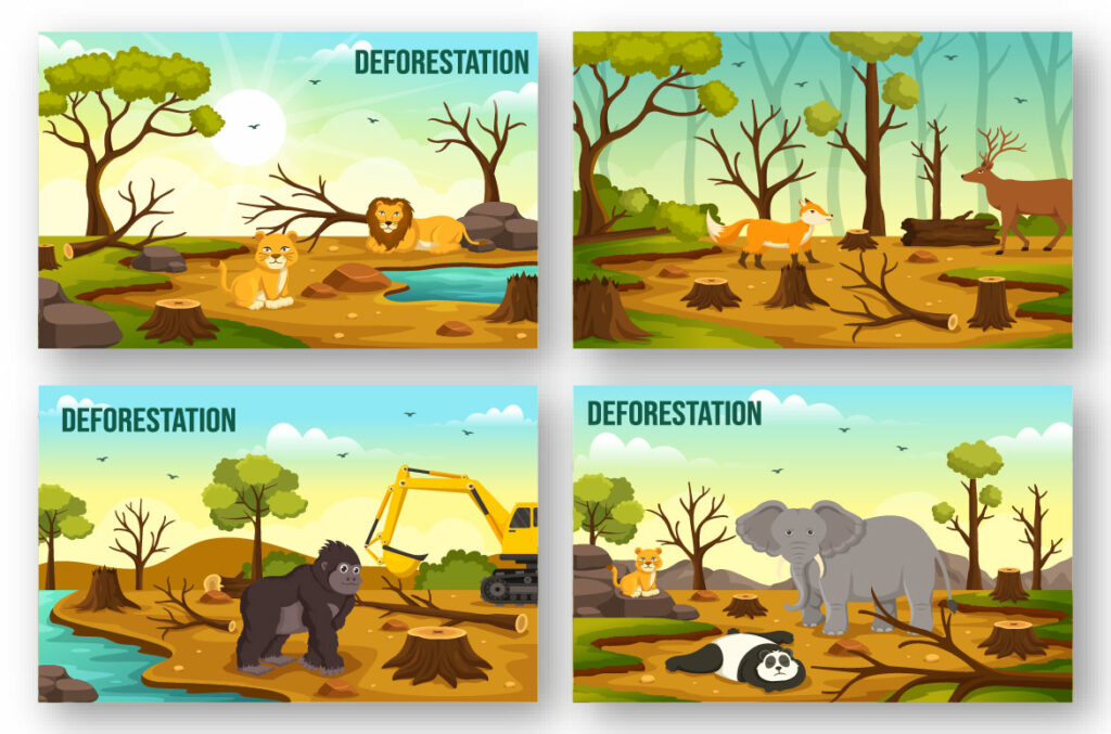 12 Deforestation Vector Illustration - MasterBundles