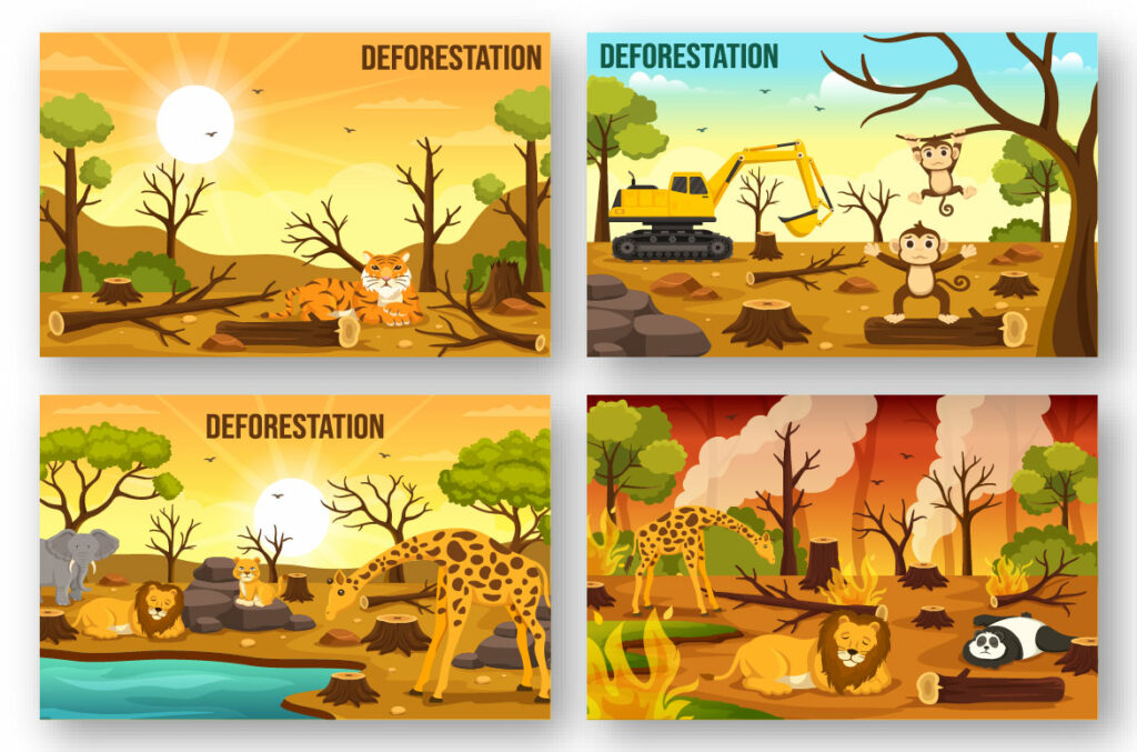 12 Deforestation Vector Illustration - MasterBundles