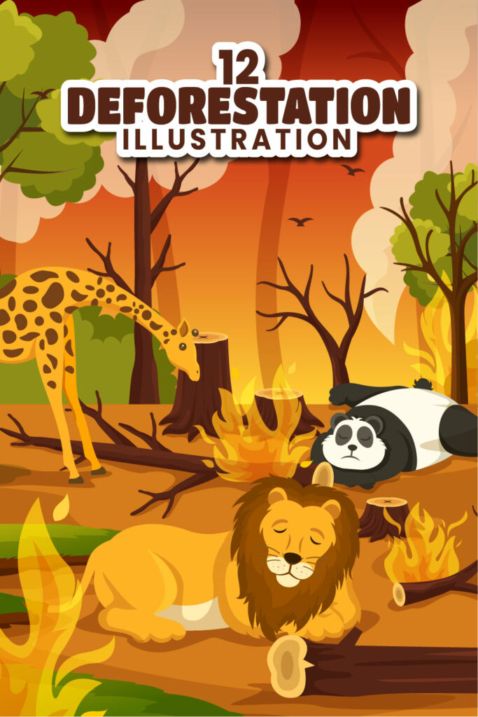 12 Deforestation Vector Illustration - MasterBundles