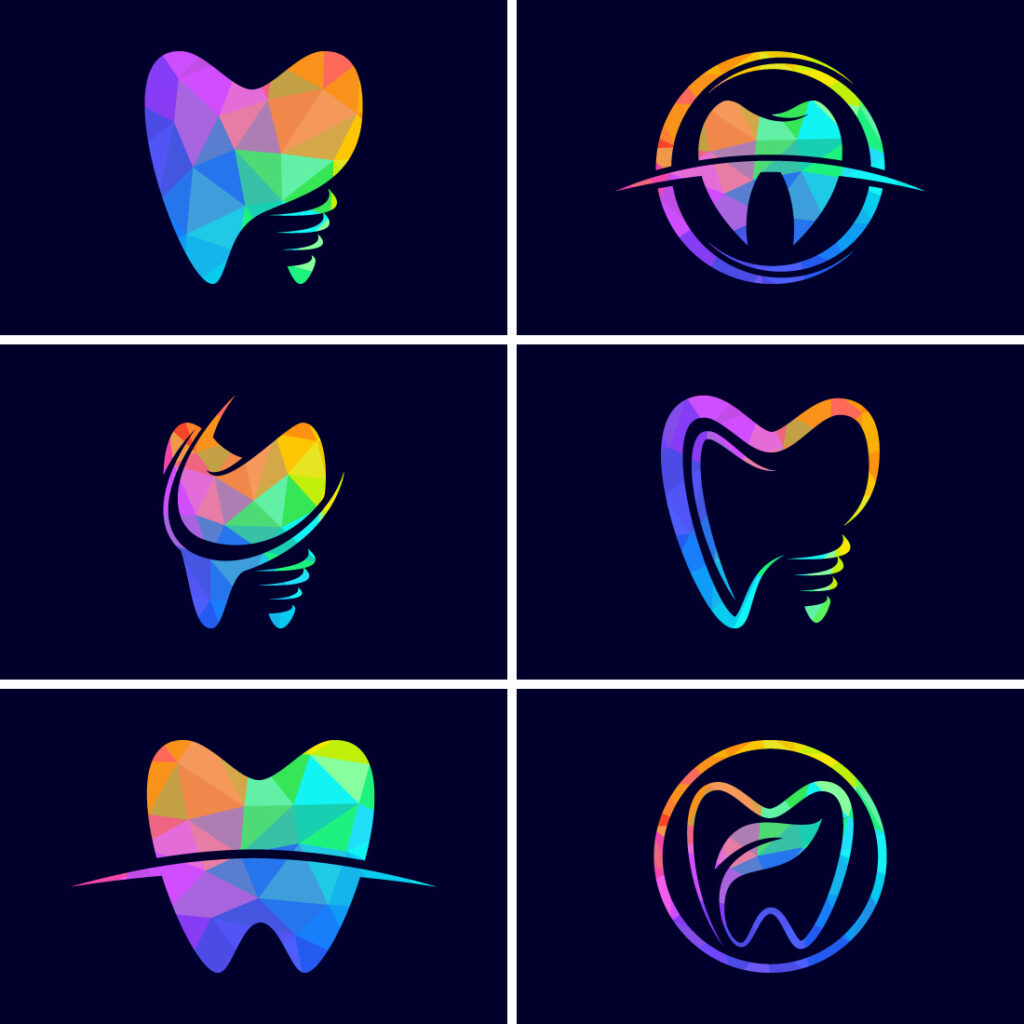 Polygonal tooth dental logo. Low poly style dental clinic logo vector ...