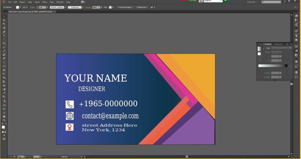 1 page visiting card design. - MasterBundles