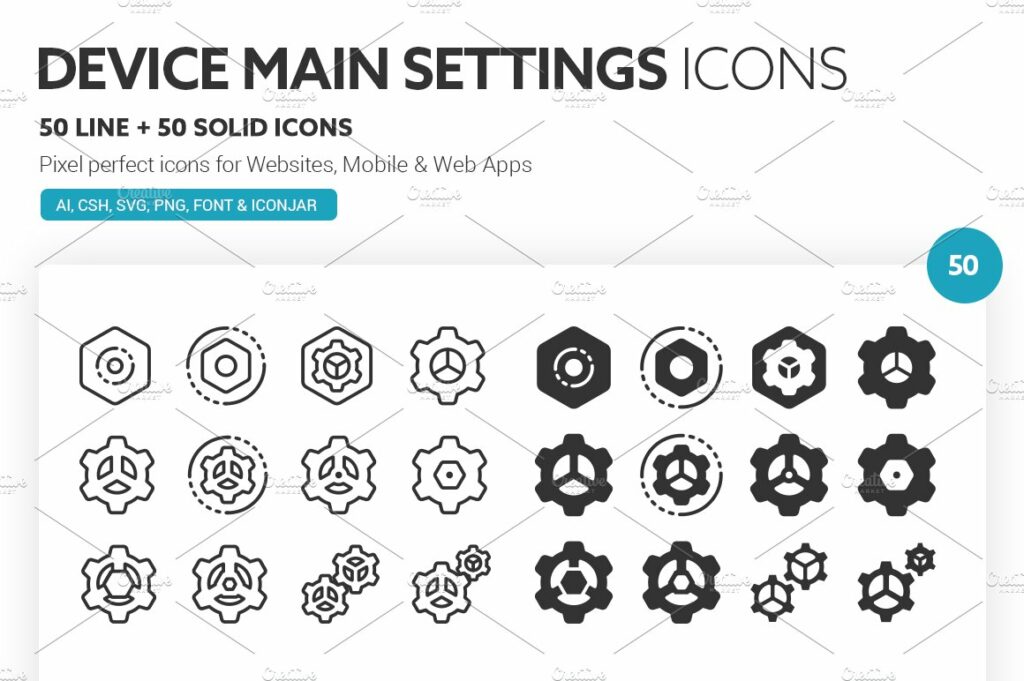 Device Main Settings Icons – MasterBundles