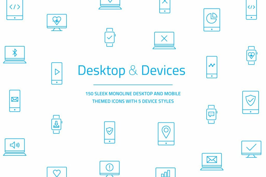 Desktop & Devices Vector Icon Set – MasterBundles