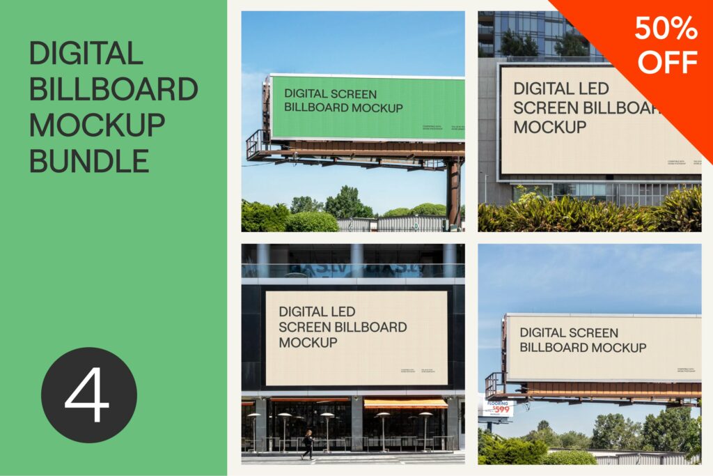 Digital Billboard Mockup PSD Bundle – MasterBundles
