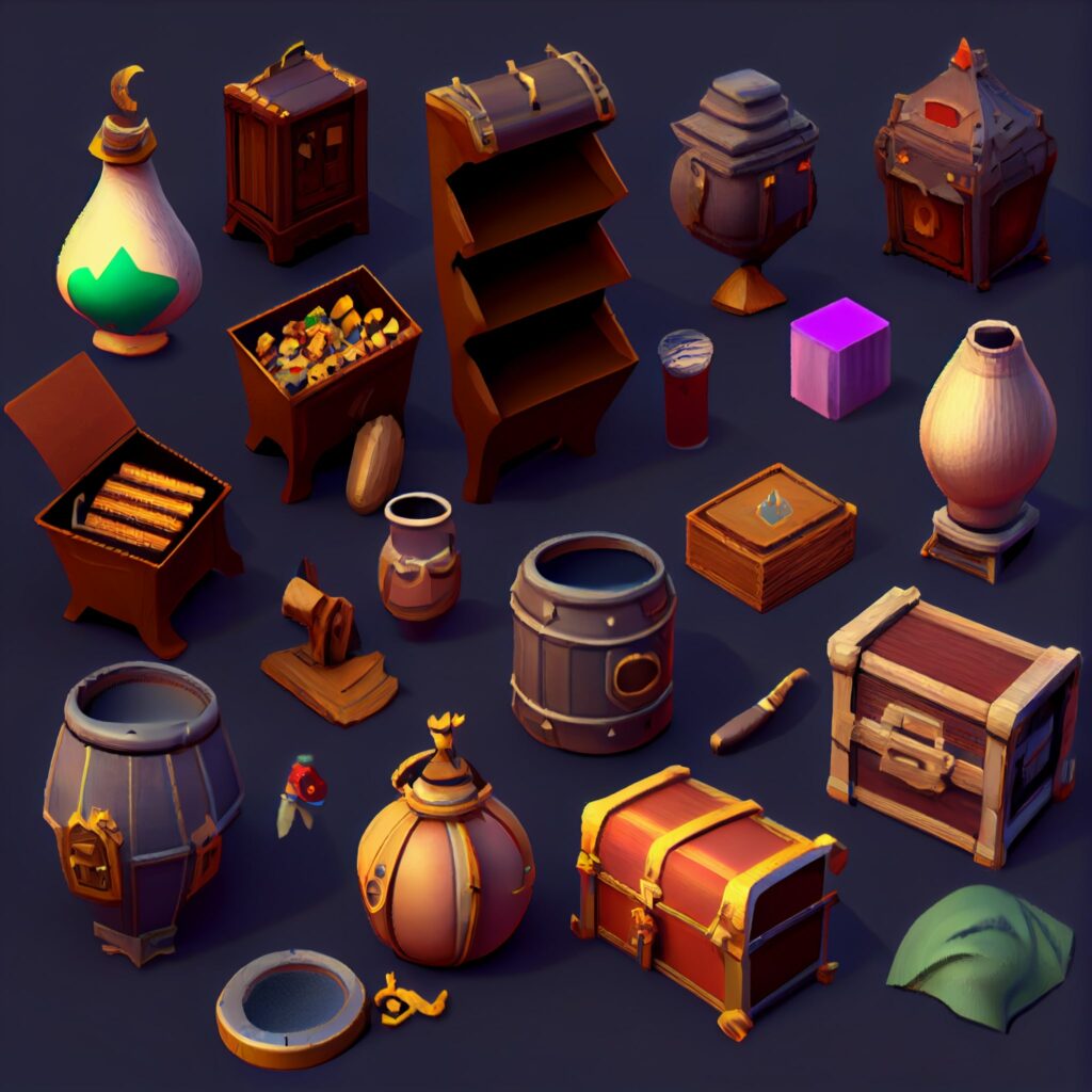 3D Video Game Assets Midjourney Prompt - MasterBundles