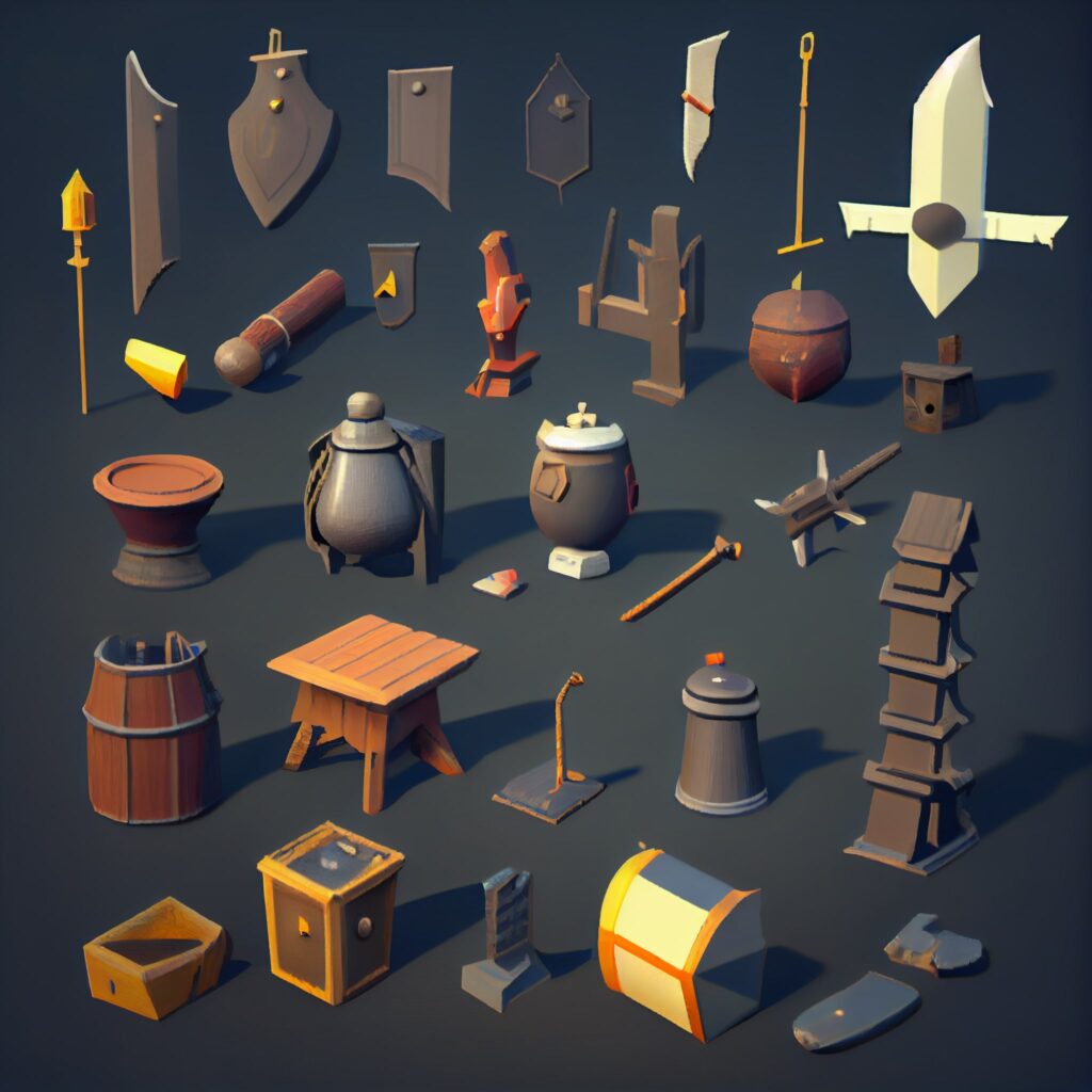 3D Video Game Assets Midjourney Prompt - MasterBundles