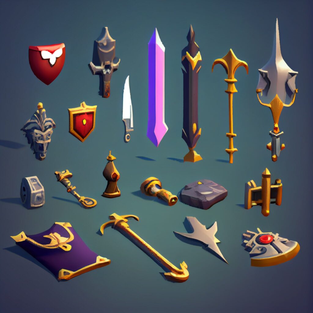 3D Video Game Assets Midjourney Prompt - MasterBundles