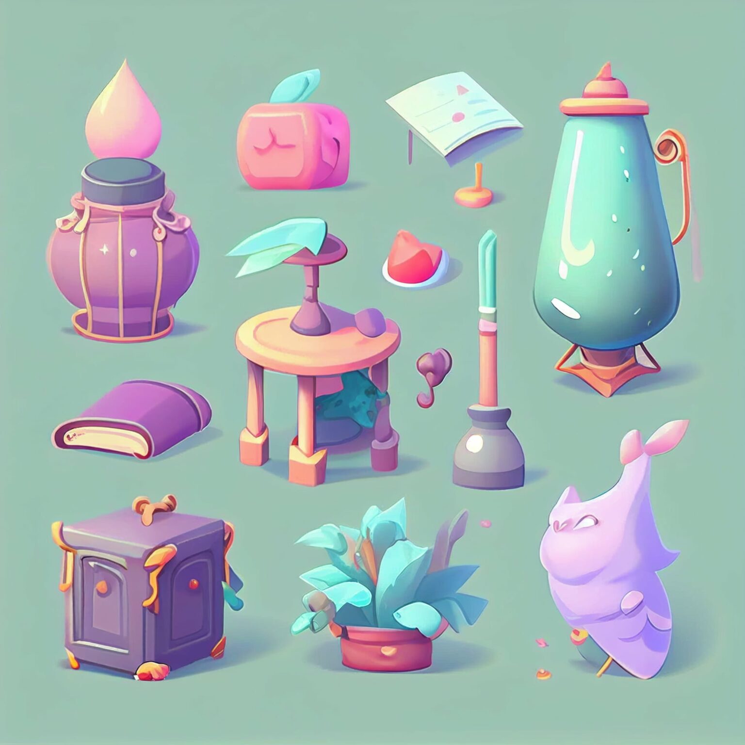 Cartoon Game Assets Midjourney Prompt - MasterBundles
