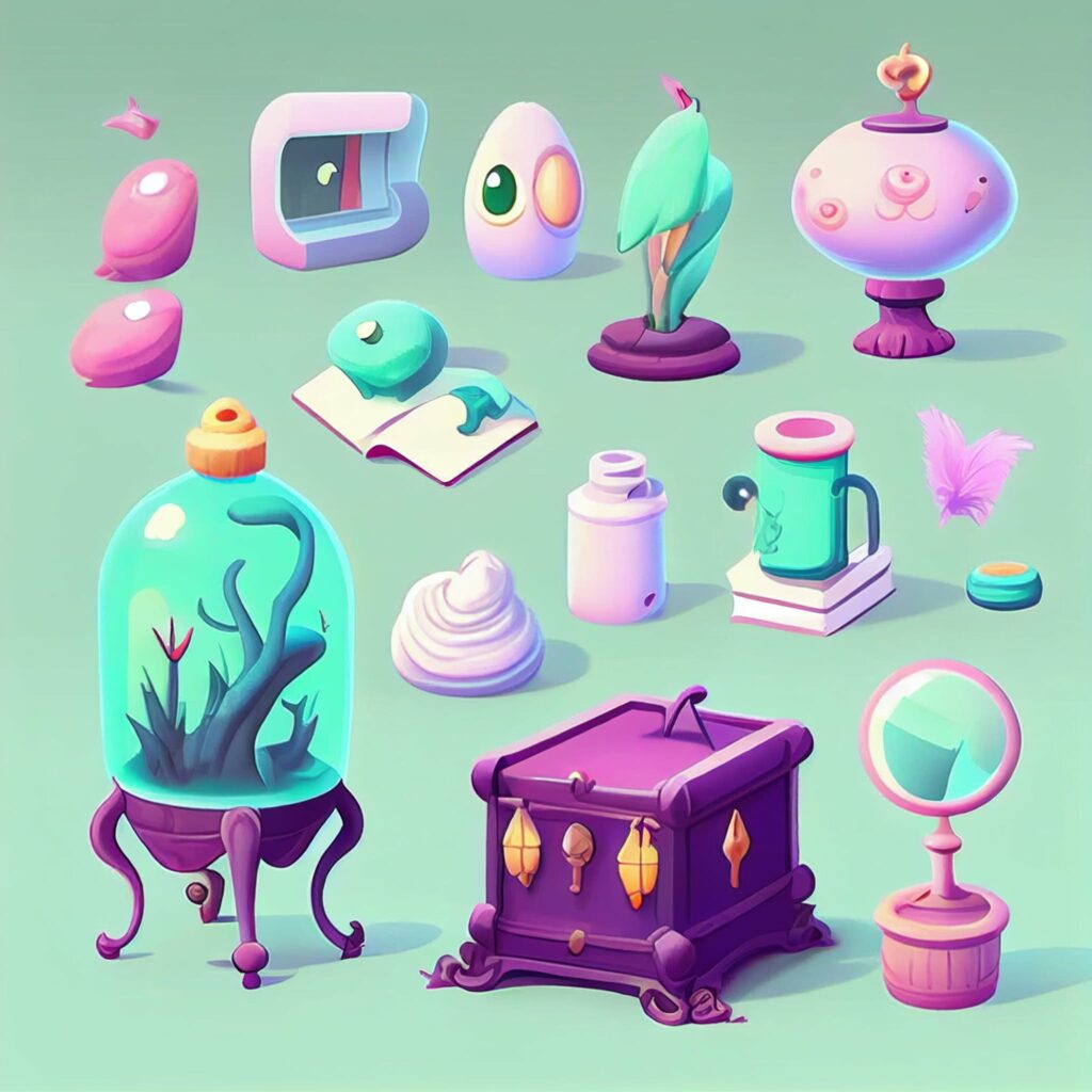 Cartoon Game Assets Midjourney Prompt - MasterBundles