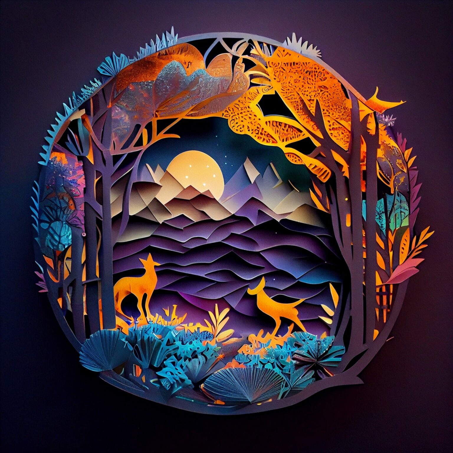 Papercut Nature Landscape Midjourney Prompt - MasterBundles