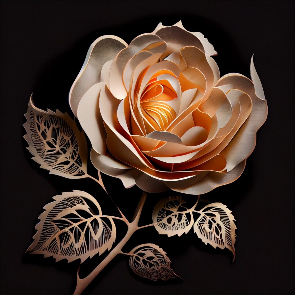 Papercut Art Flowers Midjourney Prompt - MasterBundles