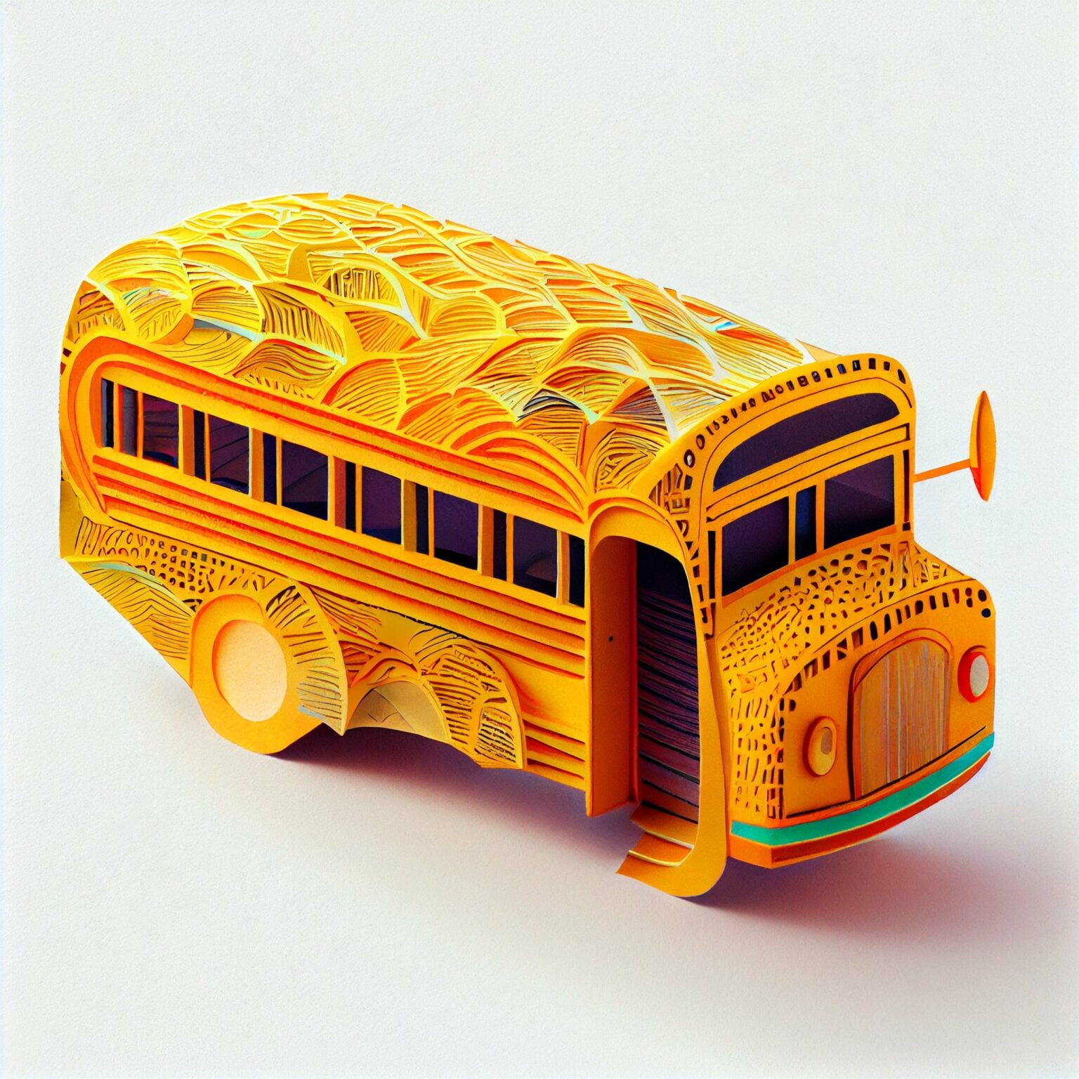 Papercut Art Vehicles Midjourney Prompt - MasterBundles