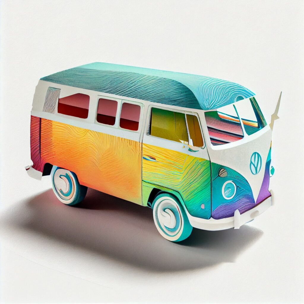 Papercut Art Vehicles Midjourney Prompt - MasterBundles