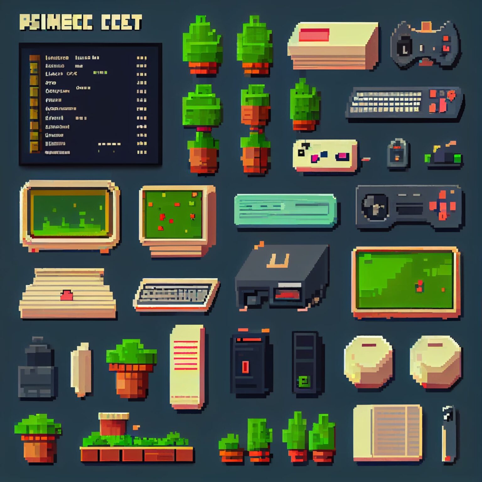 Pixel Game Assets Midjourney Prompt - MasterBundles