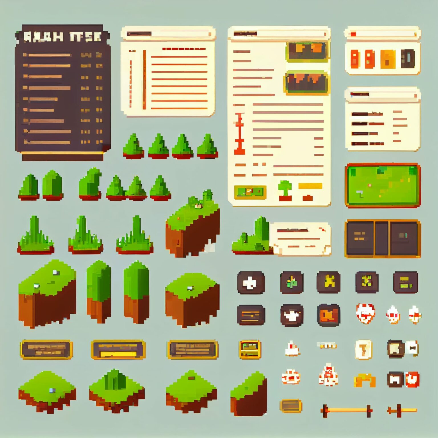 Pixel Game Assets Midjourney Prompt - MasterBundles