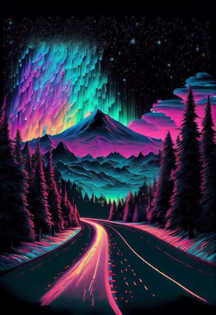 Pixel Road View Landscape Midjourney Prompt - MasterBundles