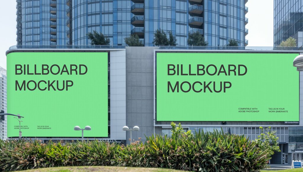 Two Screen City Billboard Mockup PSD – MasterBundles