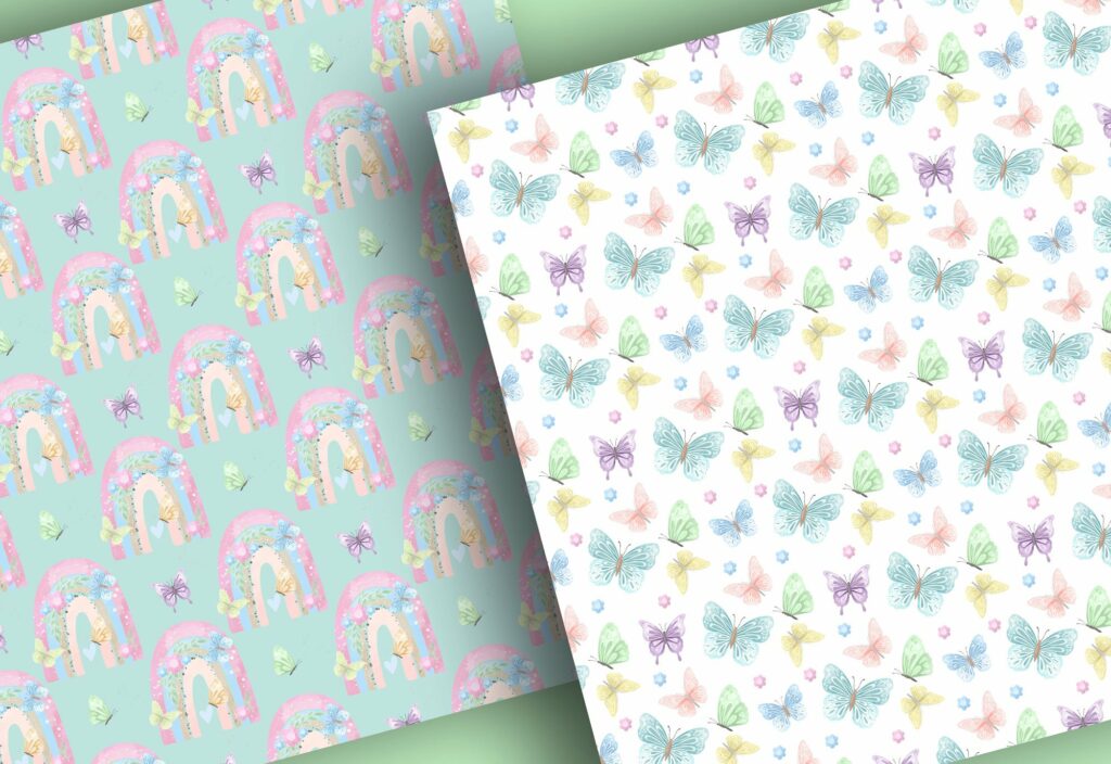 Butterflies digital paper pack – MasterBundles