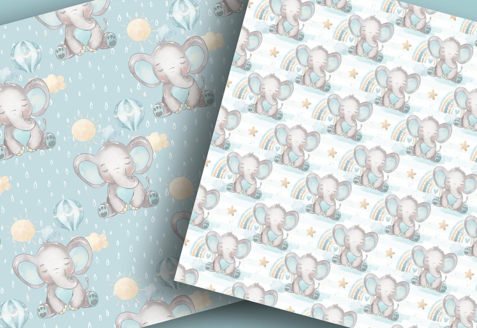 Baby Elephant Boy digital papers – MasterBundles