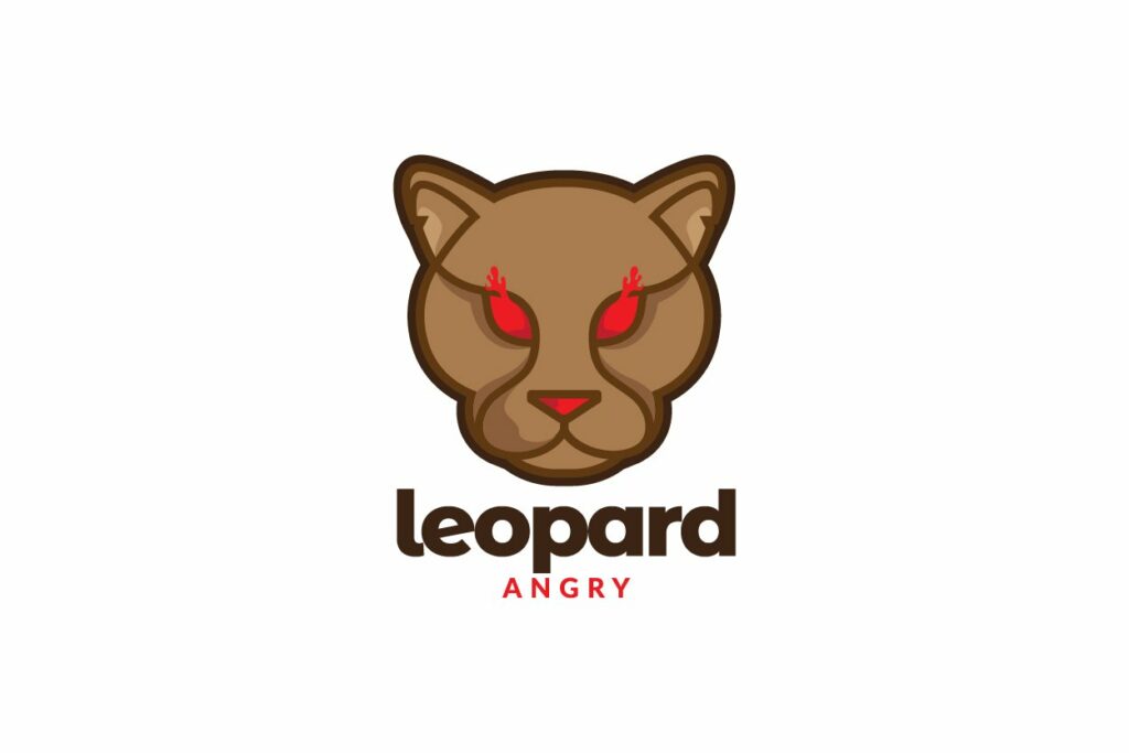 head colored leopard angry logo – MasterBundles