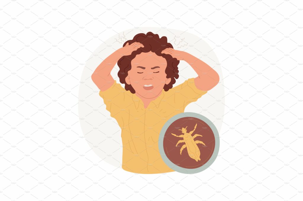 Head lice isolated cartoon vector – MasterBundles