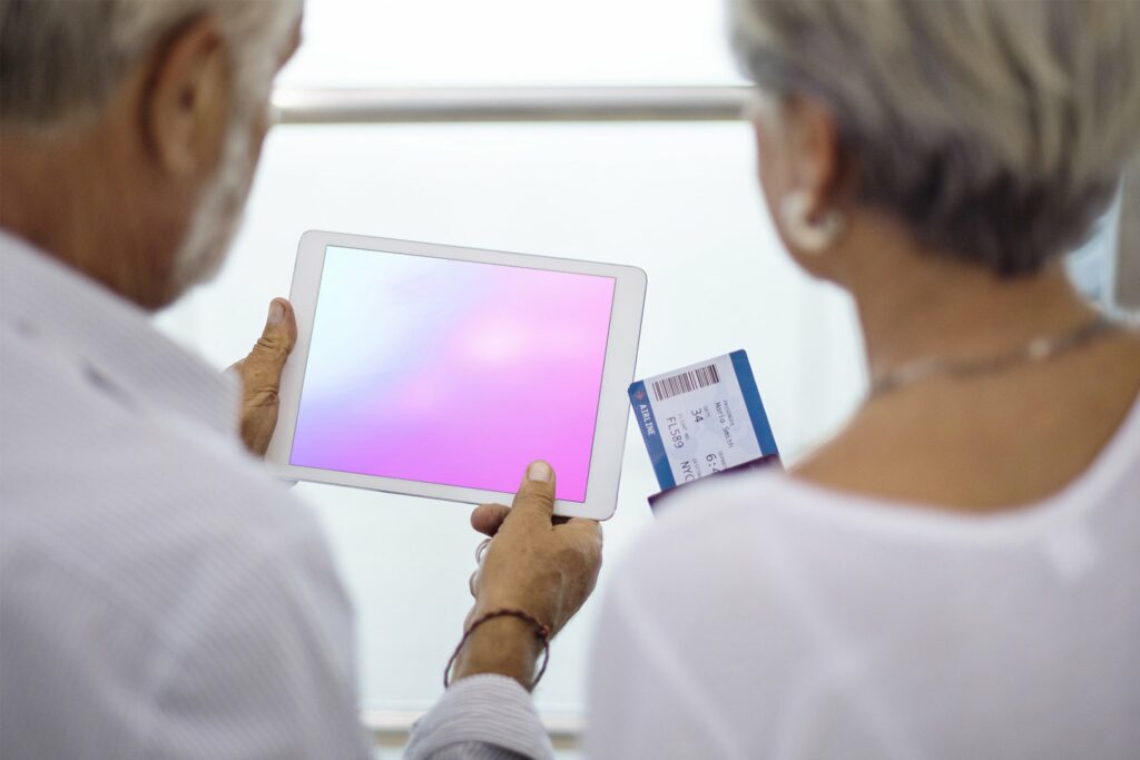 Person Holding iPad Mockup Bundle – MasterBundles