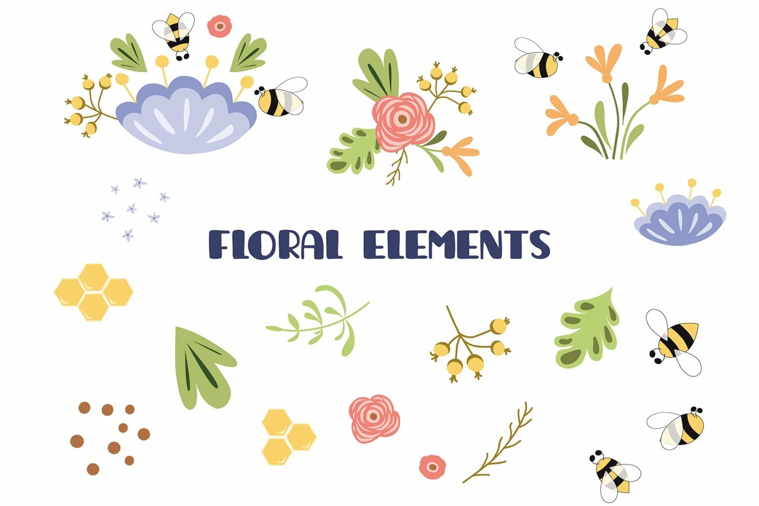 Summer Bee Patterns & Elements – MasterBundles