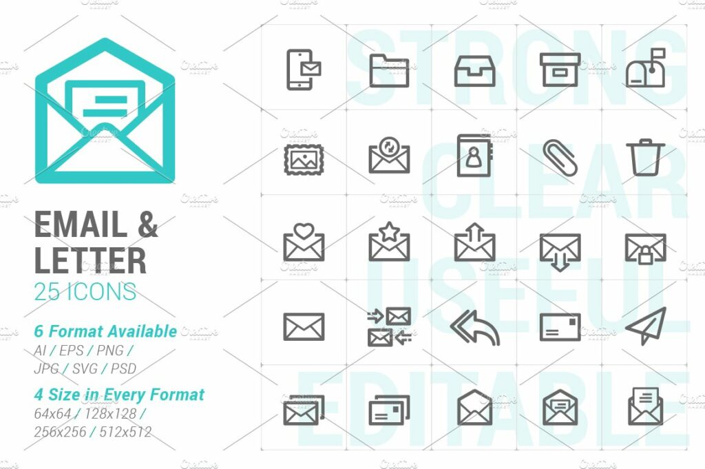 Email & Letter Mini Icon – MasterBundles