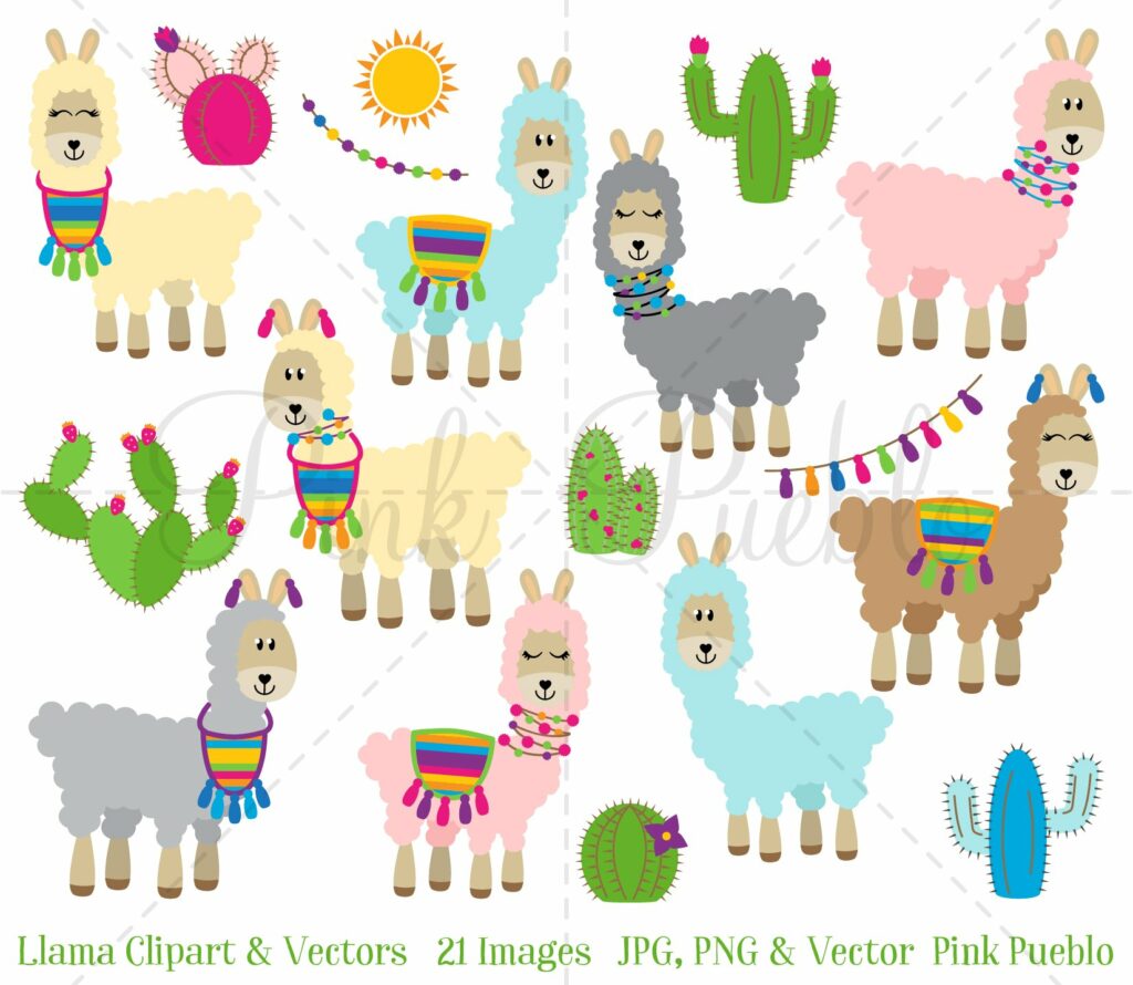 Llama Clipart and Vectors – MasterBundles