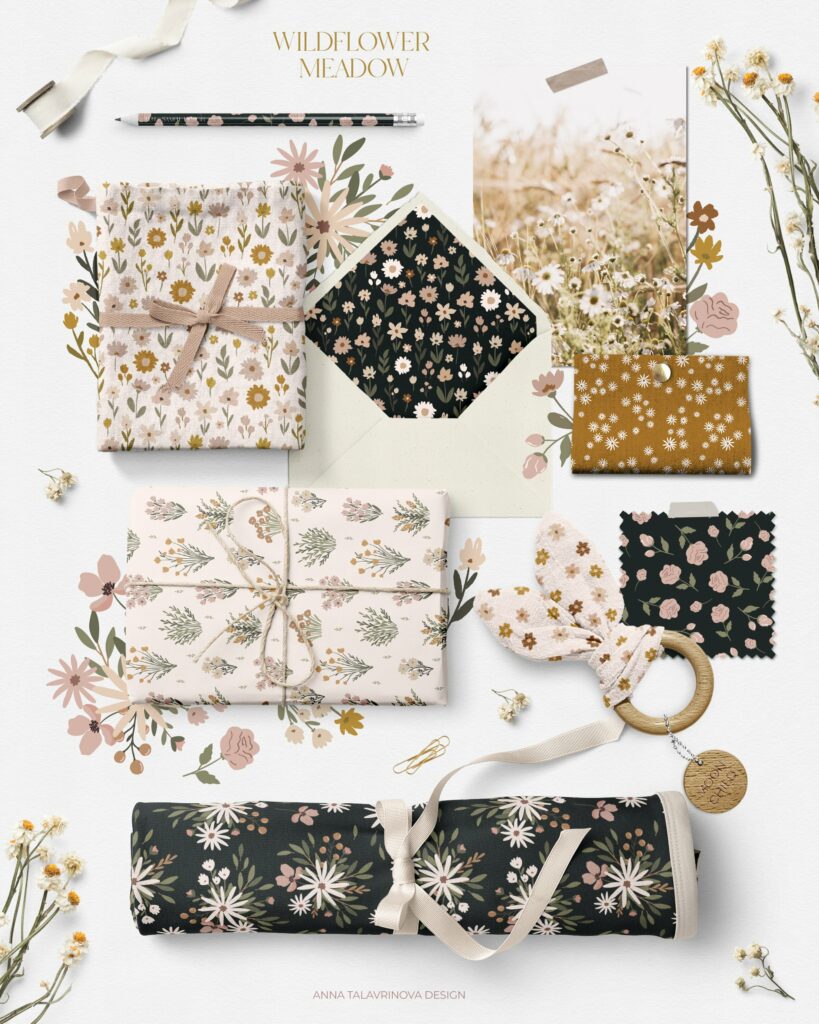 Wildflower Meadow pattern & clipart – MasterBundles