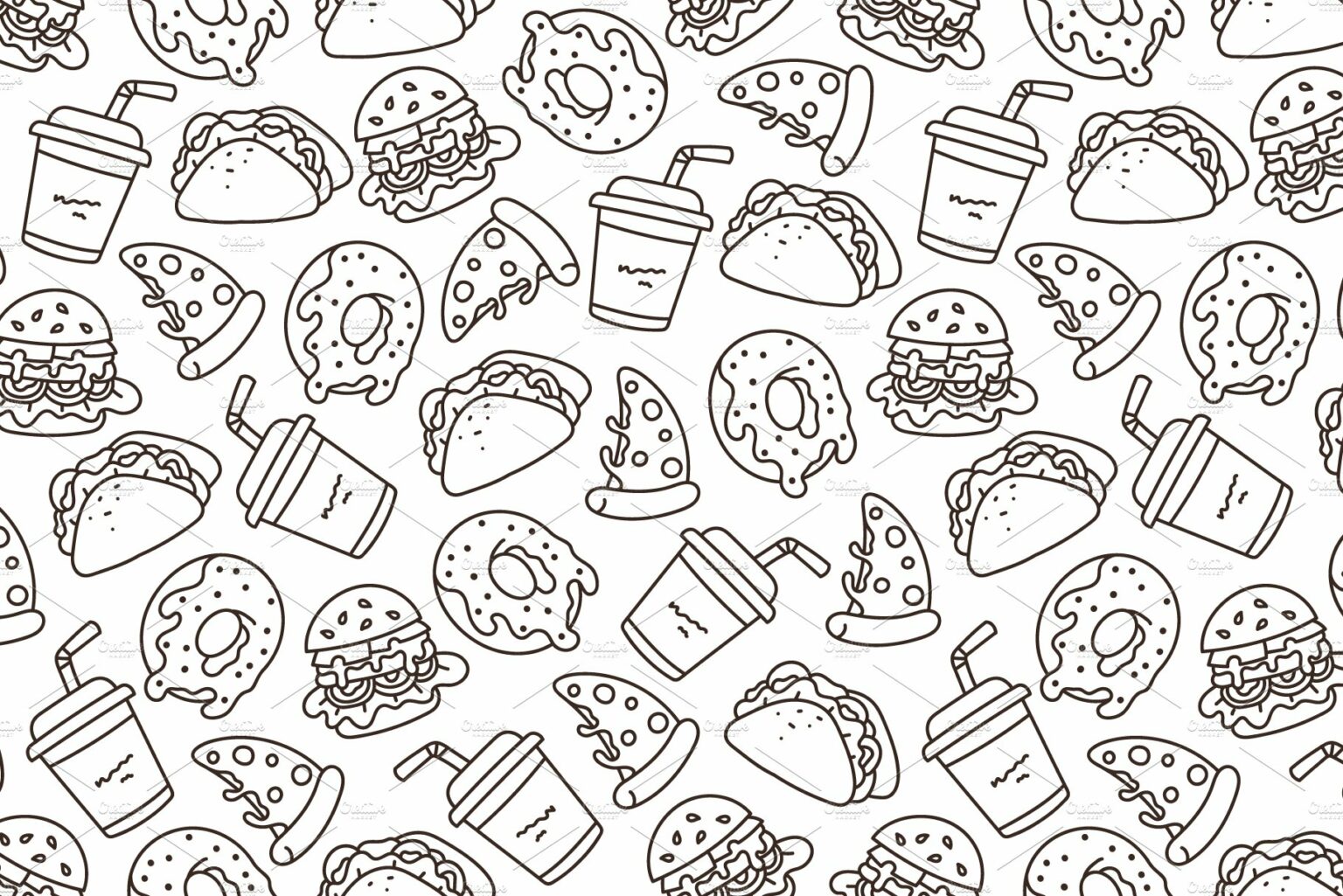 Fast street food seamless pattern – MasterBundles