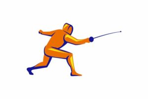 Fencing Thrust Side View Retro – MasterBundles