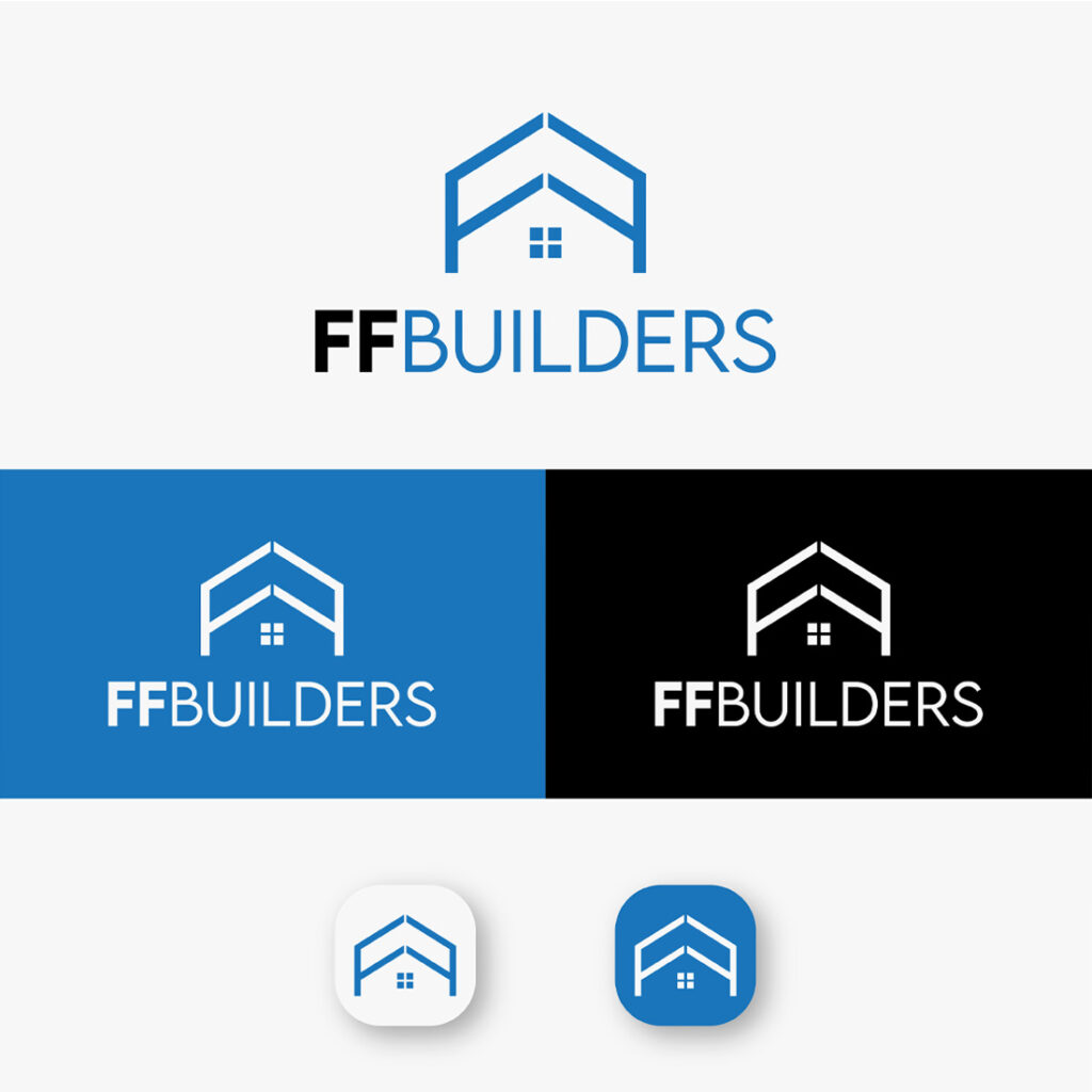FF logo design for construction and Real estate companies - MasterBundles